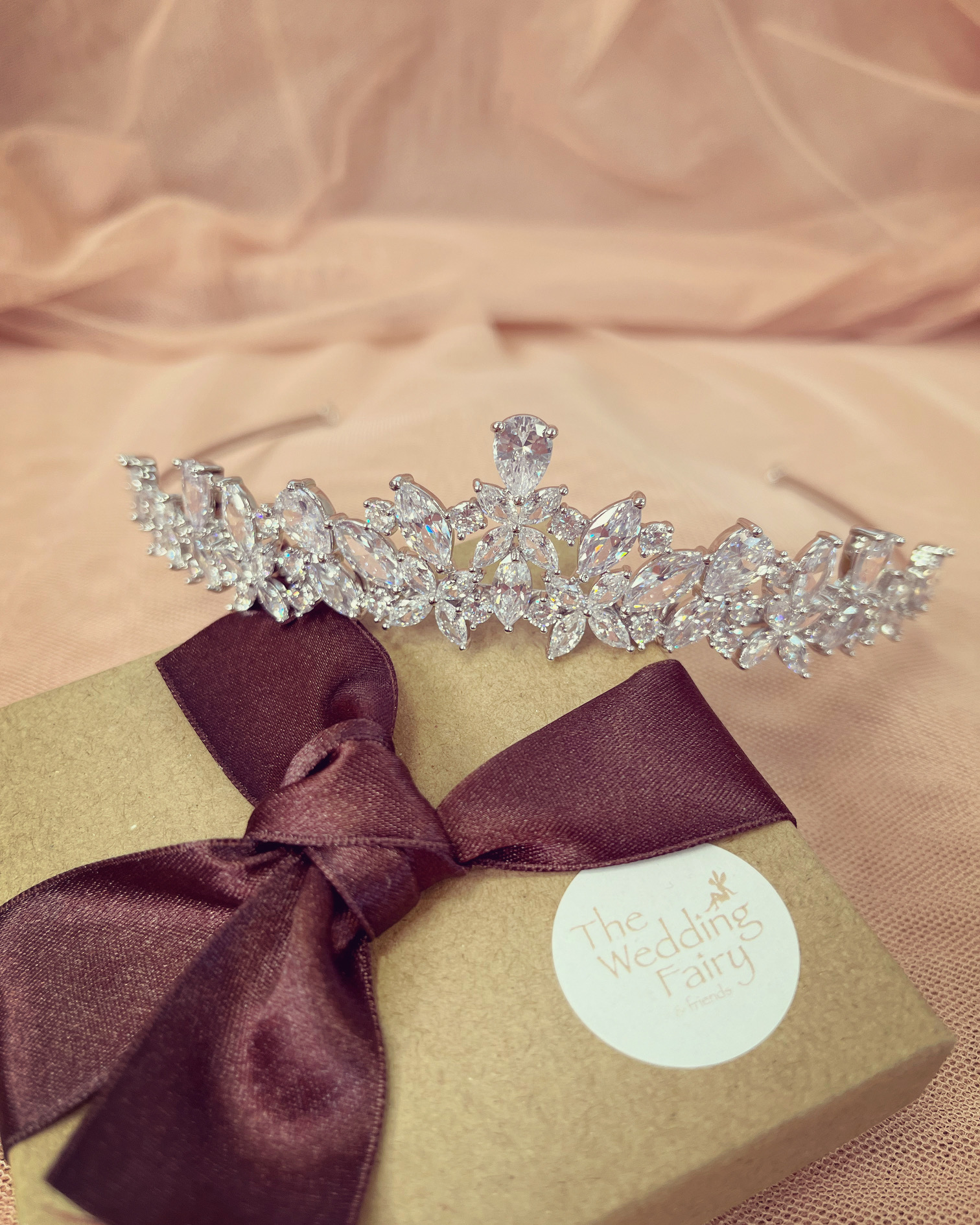 Mina Bridal Tiara Embellished with Crystals - The Wedding Fairy and Friends